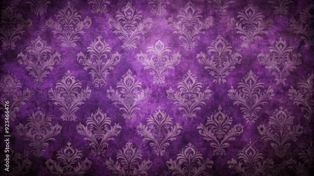 Richly textured, deep purple abstract background with a vintage grunge ...