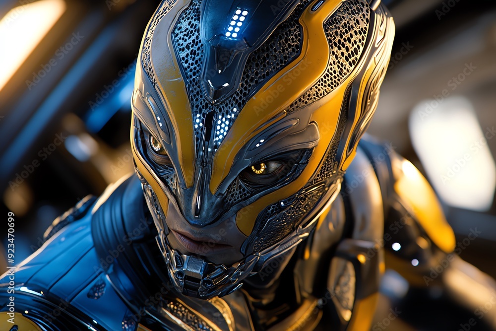 An alien species interacting with humans for the first time, with a mix ...