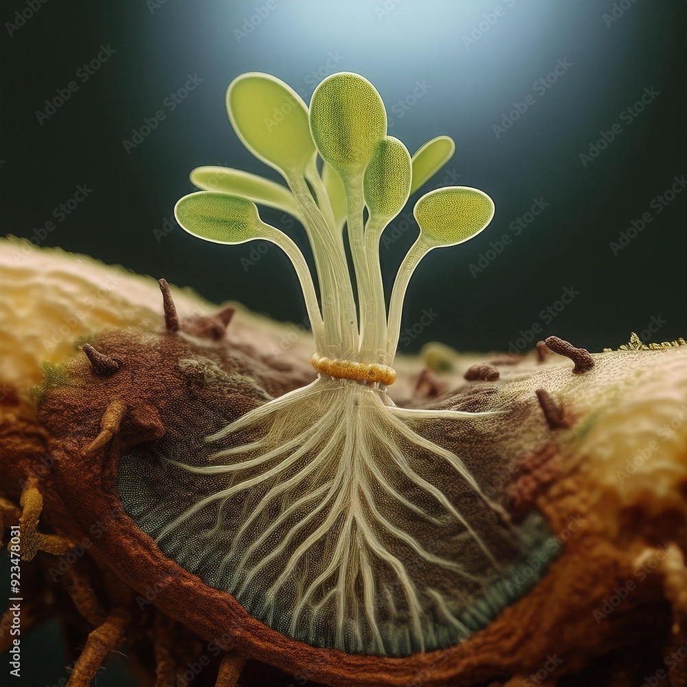 Timelapse of Trichoderma colonizing a plant root, series of frames ...