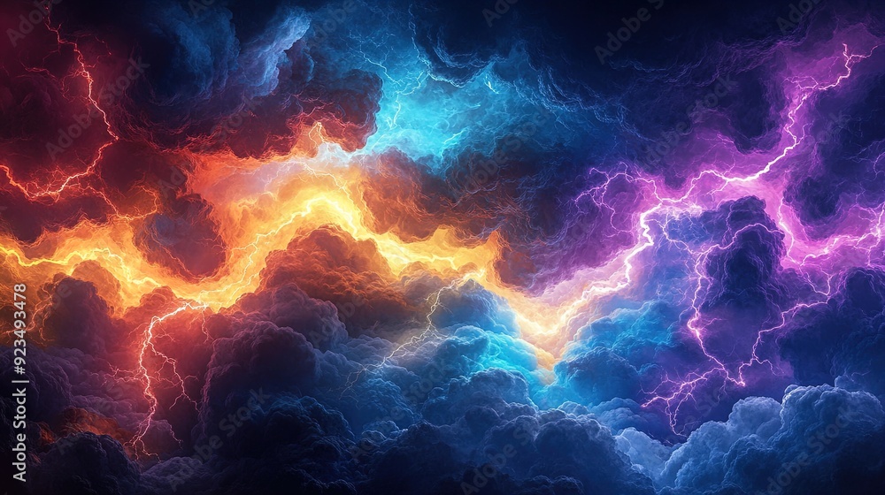 Stunning Lightning Bolt Visualization: Vivid Colors Dance in a Deep ...