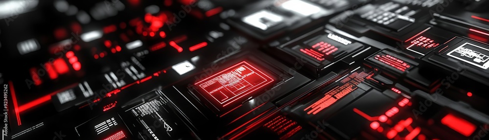 Cybersecurity breach containment with real-time security protocols, red ...