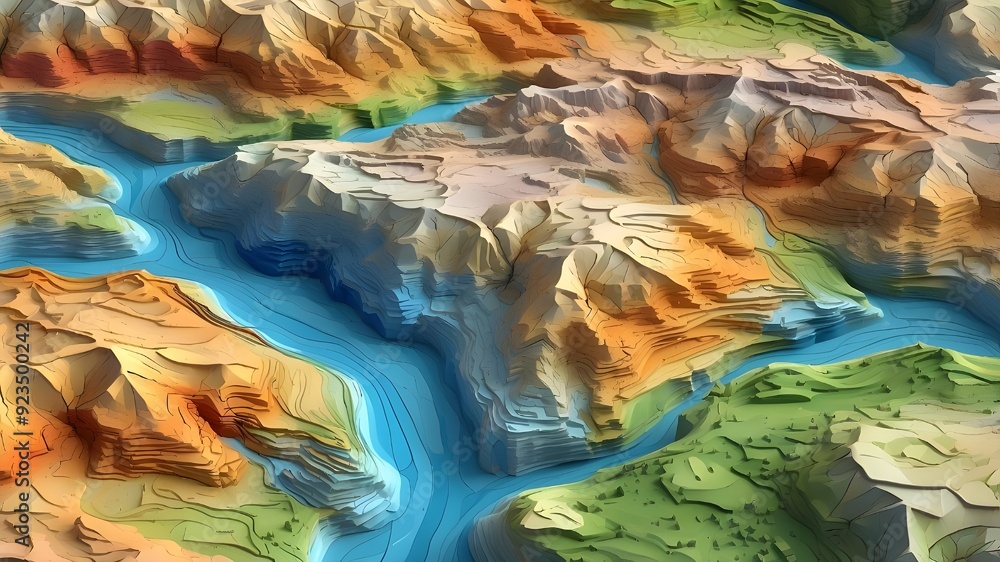 Topography, elevation, and spatial data are highlighted in this digital ...