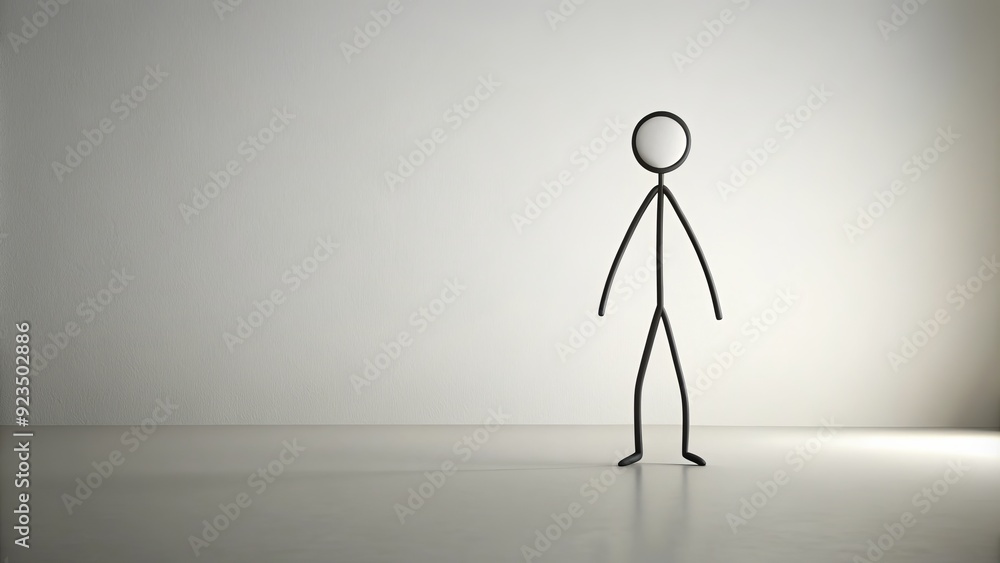 Simple stick figure standing upright with arms at sides, rendered in ...
