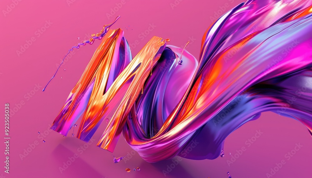 Abstract letter M design with bold lines and shapes Creates a striking ...