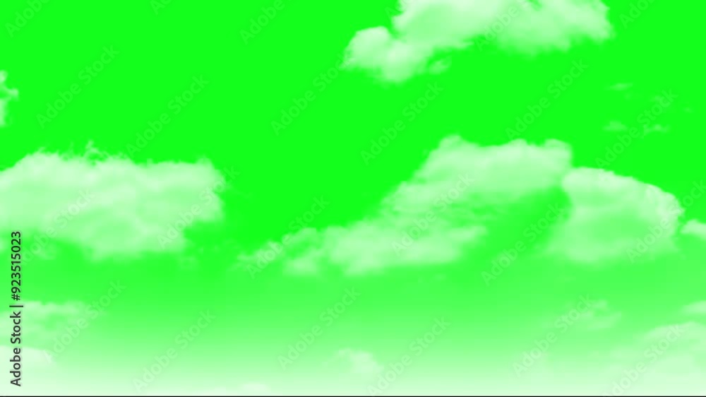 Animation warm orange clouds moving from left to right on green screen ...
