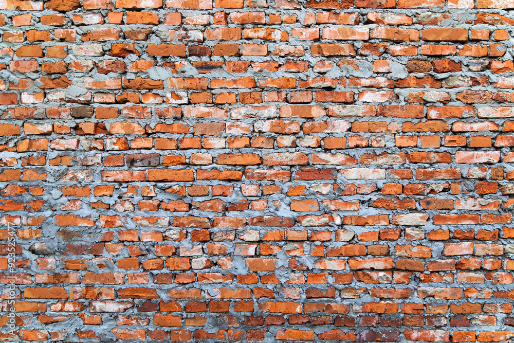 Rustic Red Brick Wall Texture. The wall showcases a rough texture with ...