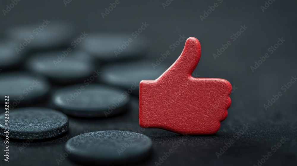 Grey social media icons, one red like button centered, minimalistic ...