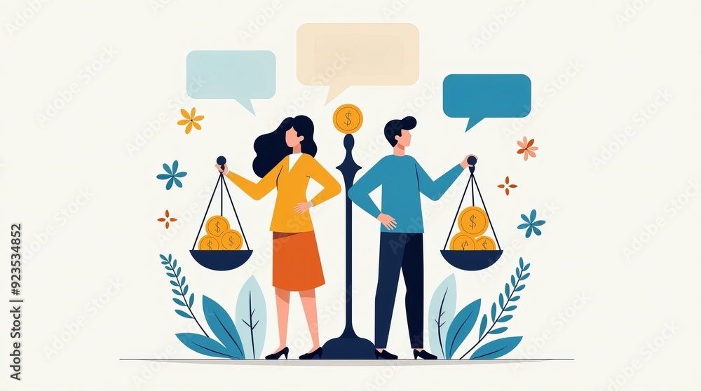 Gender Equality and Justice Concept: Balanced Scale with Male and ...