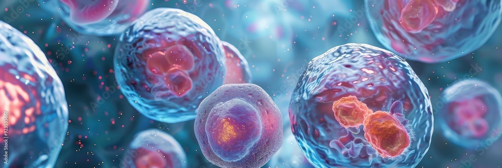 Stages of cell division in a biological framework Stock Illustration ...