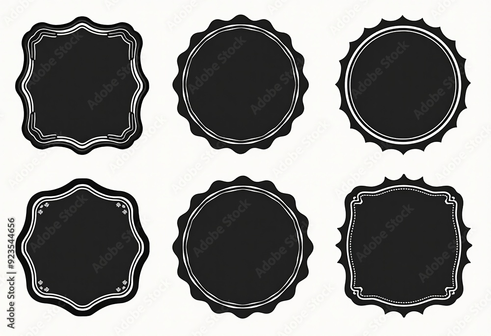 Vintage Label and Badge Vector Graphics: Black Templates for Patches ...
