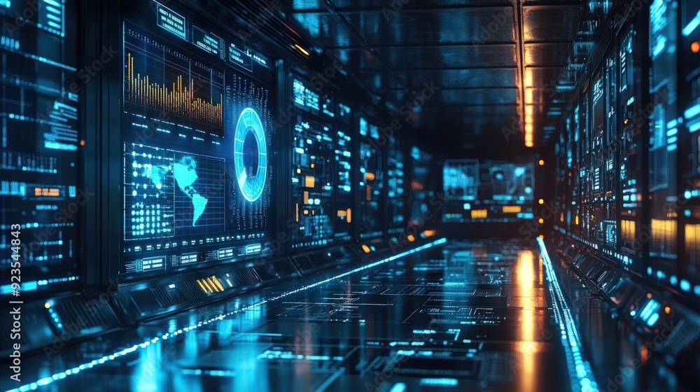 Realtime network monitoring system with vibrant data displays ...
