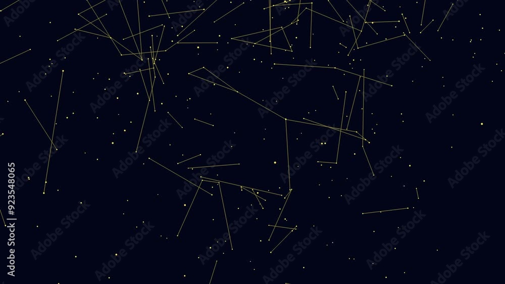 A stunning depiction of a constellation in the night sky, with golden ...