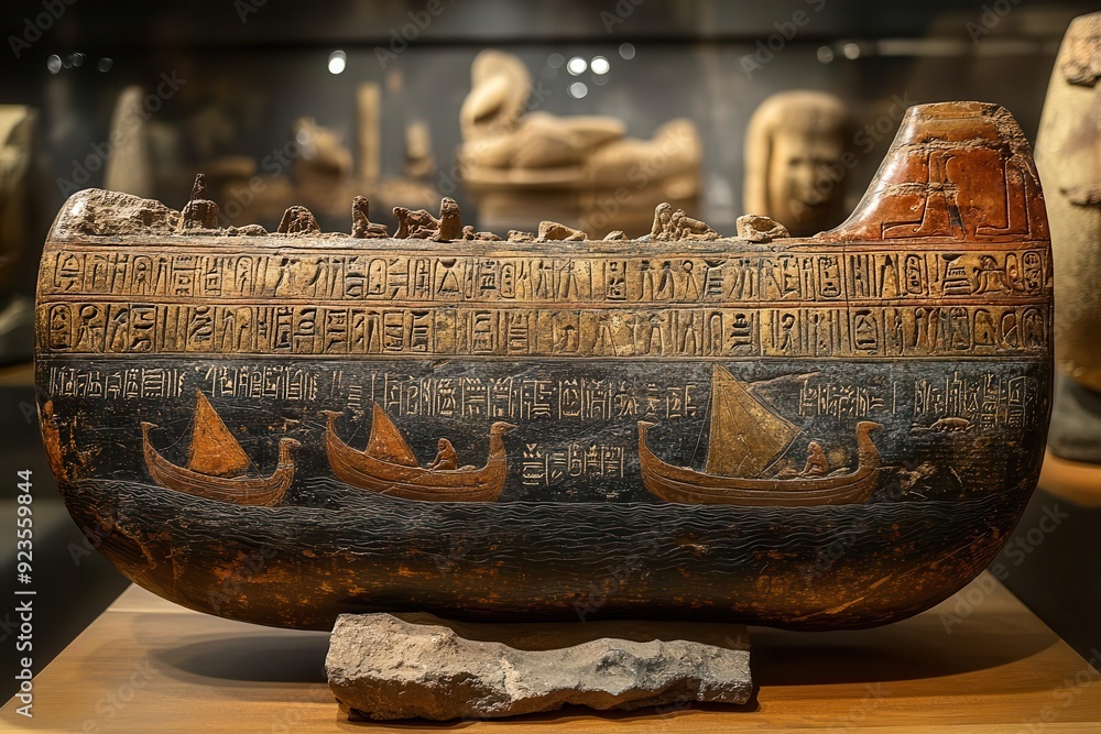 ancient mesopotamian tablet depicting noahs ark alongside sumerian ...