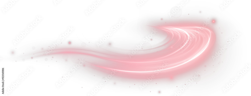 Light red Twirl. Curve light effect of red line. Luminous red circle ...