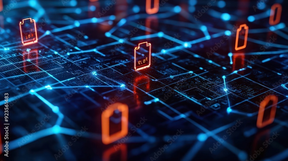 Network Diagram With Firewalls And Encrypted Nodes Cybersecurity