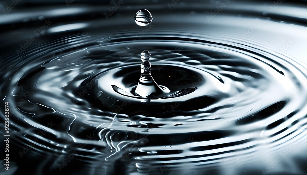 The dynamic moments of ripples and water droplets on the water surface ...