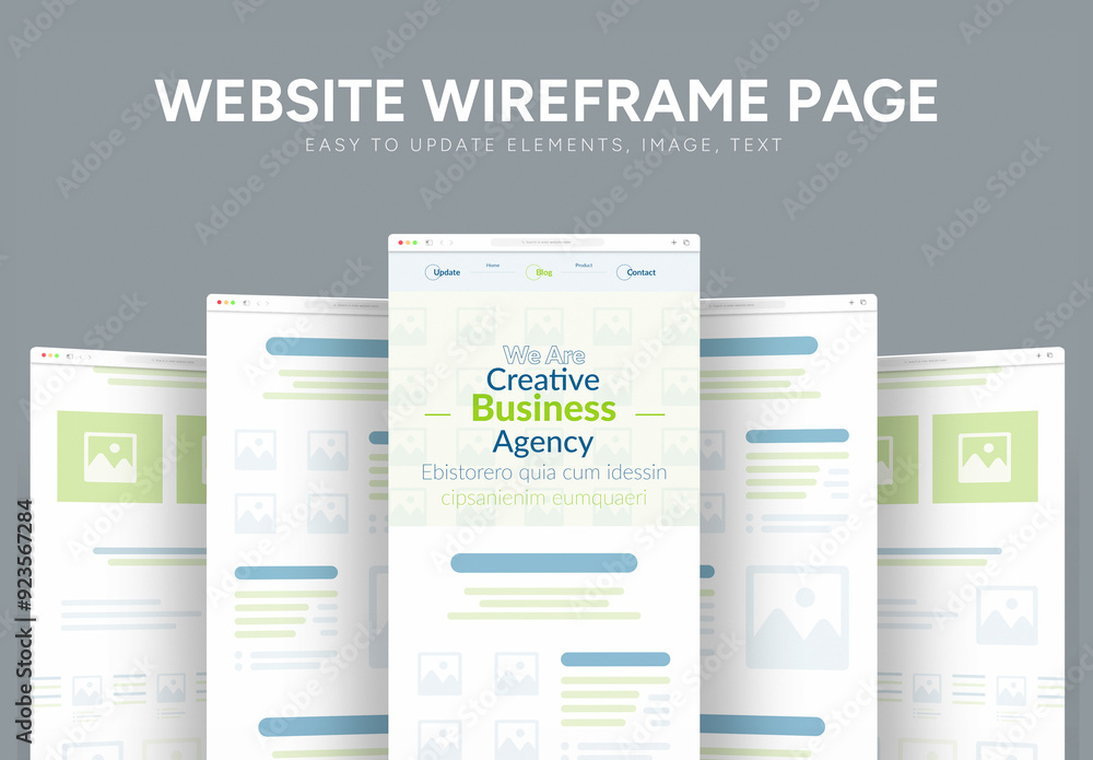 Website Wireframe Design Layout Stock Template | Adobe Stock