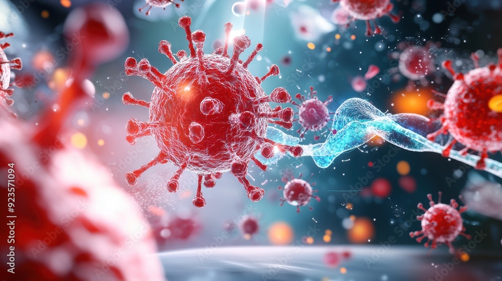 14082228 66 3D microscope view of diseased cells caused by genetic ...