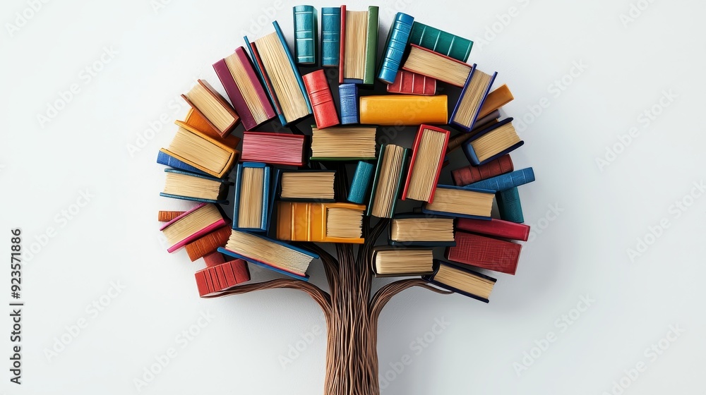 Book leaves on tree for International Literacy Day. Book leaves on tree ...