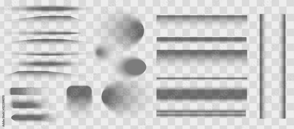 Square and rectangle box shadow effects. Realistic overlay and ...