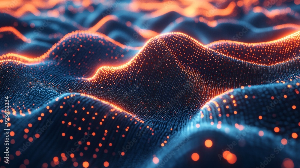 An abstract representation of data flow, with streams of glowing ... An abstract representation of data flow, with streams of glowing ...