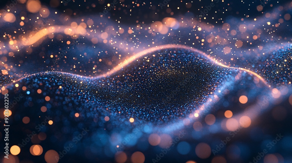 An abstract representation of data flow, with streams of glowing ...