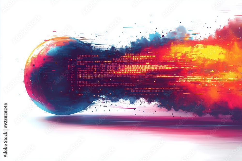 Zero-day vulnerability, ticking time bomb with code, modern flat design ...