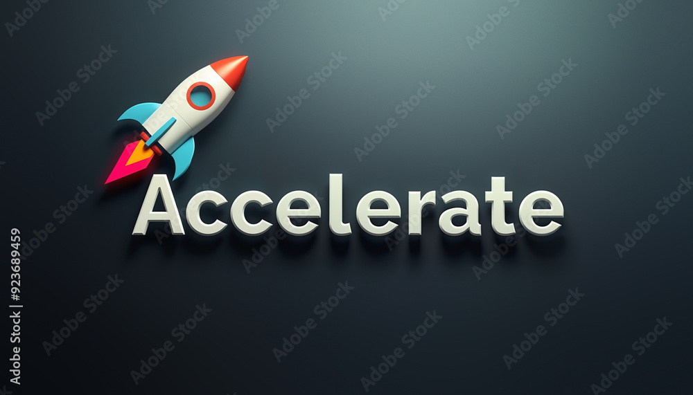 Rocket Accelerate: A rocket with the word accelerate written on it ...