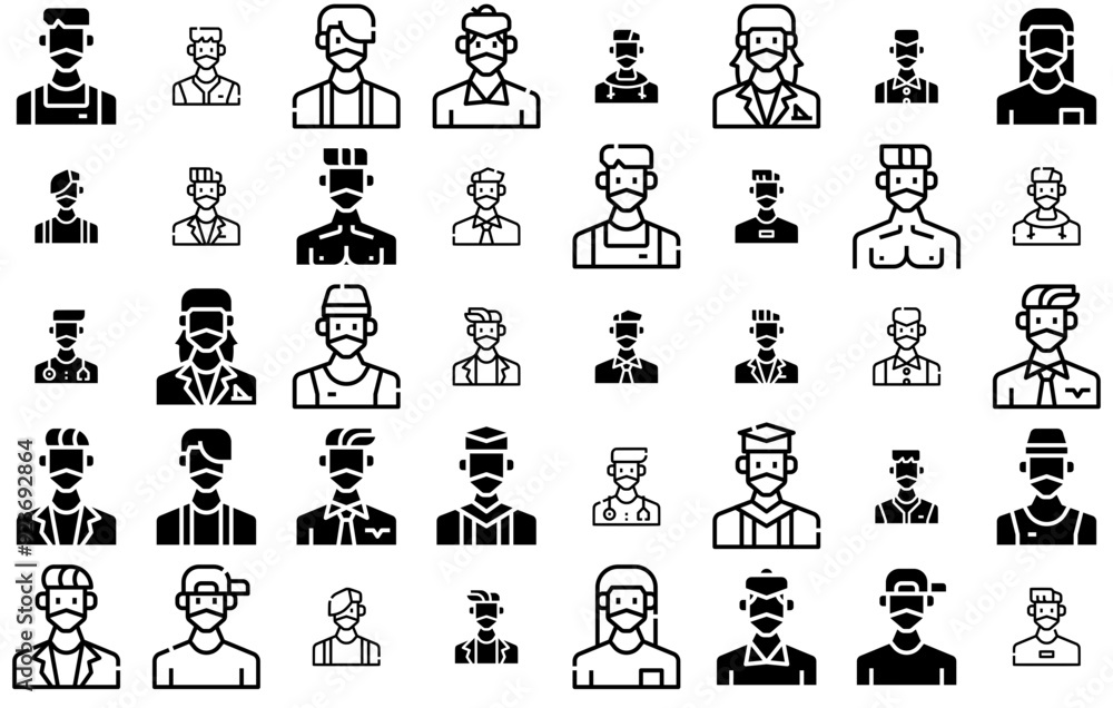 Mega Set Of Vector Horror Avatar Vector Symbols Apps Websites Ui Designs Suitable For User