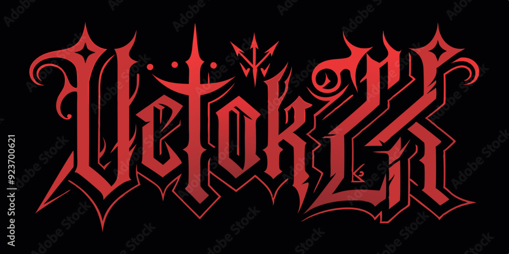 Gothic font, dark tattoo y2k alphabet, medieval letter typography print ...