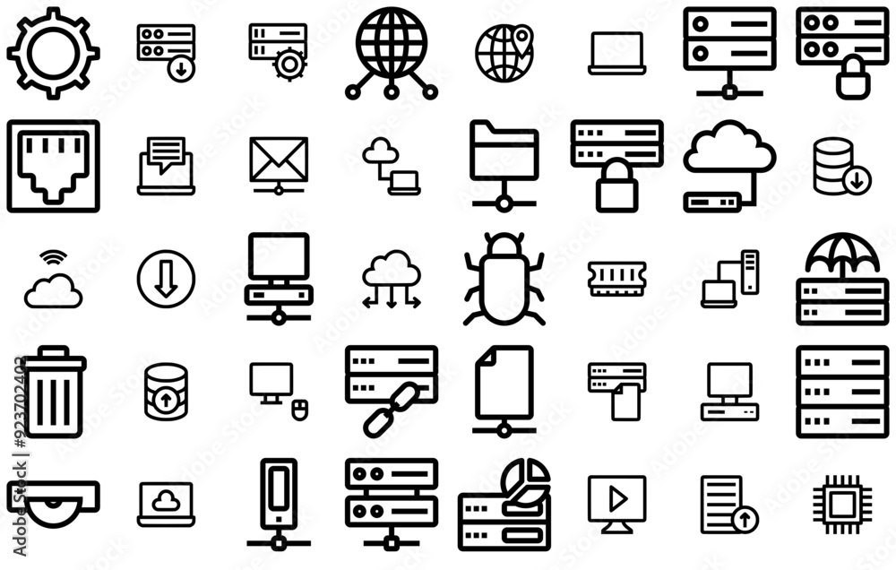 Mega Set Of Vector Database And Server Pixel Prefect Isolated ...