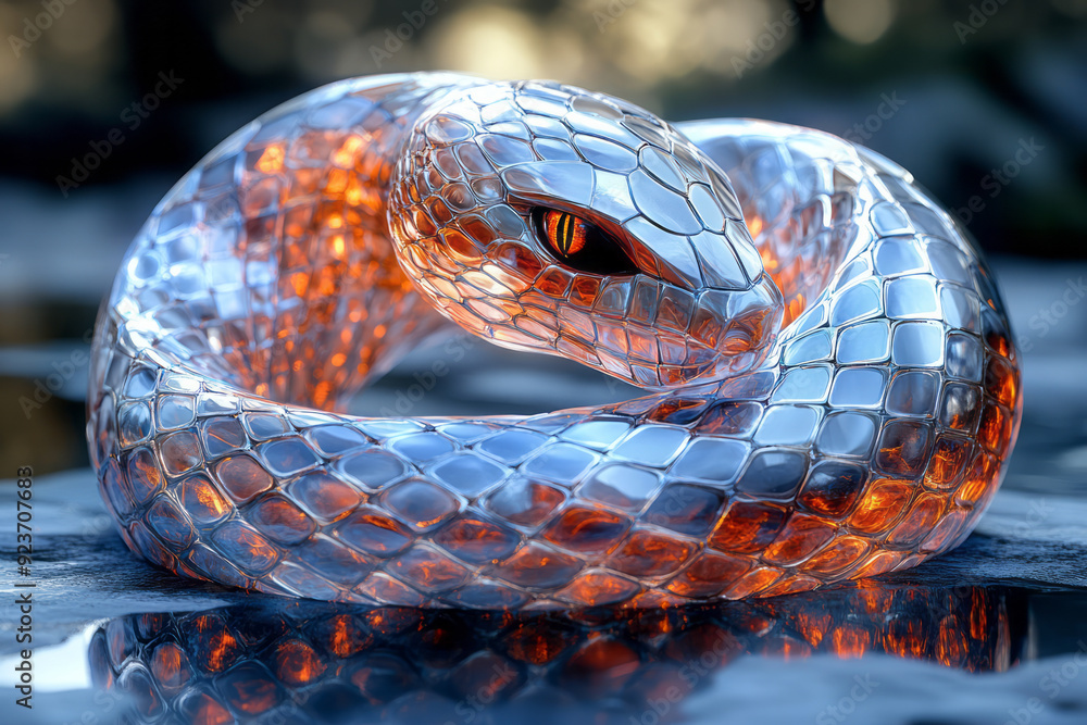 A modern interpretation of the ouroboros, the serpent eating its own ...