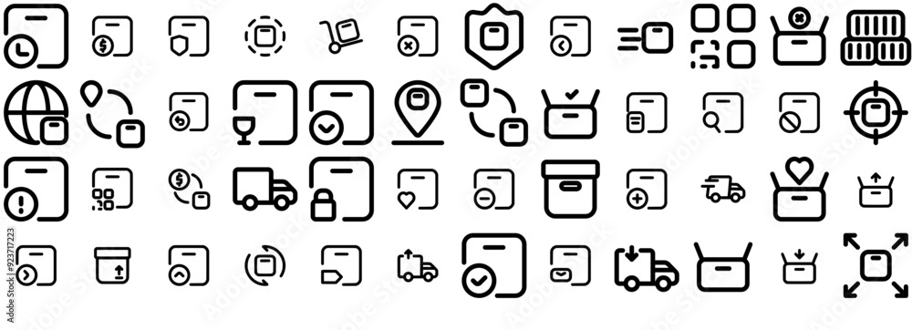 Set Of Shipping Outline Vector Symbols Apps, Websites Ui Designs ...