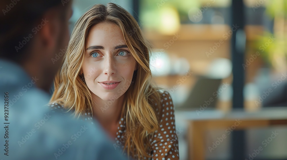 A detailed image of an interview, focusing on the candidate's relaxed ...