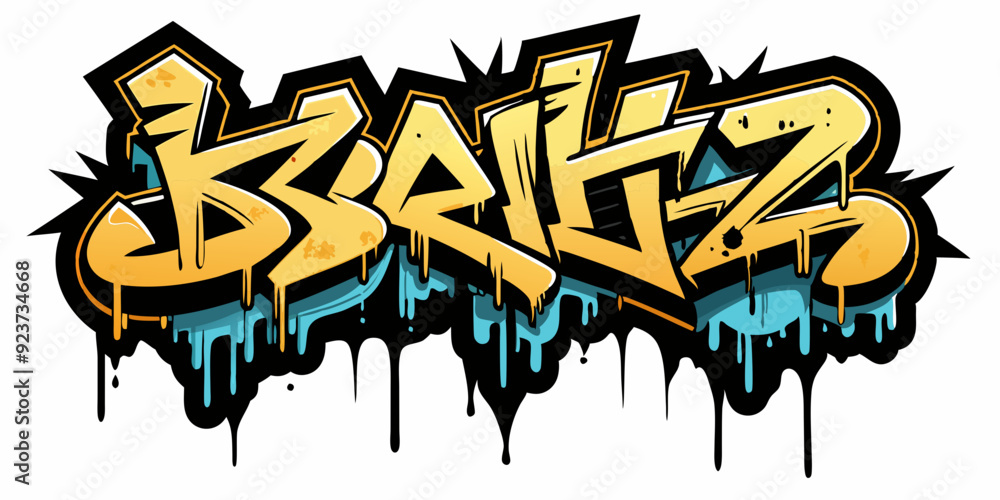Graffiti font vector urban spray alphabet, street wall hand drawn ...