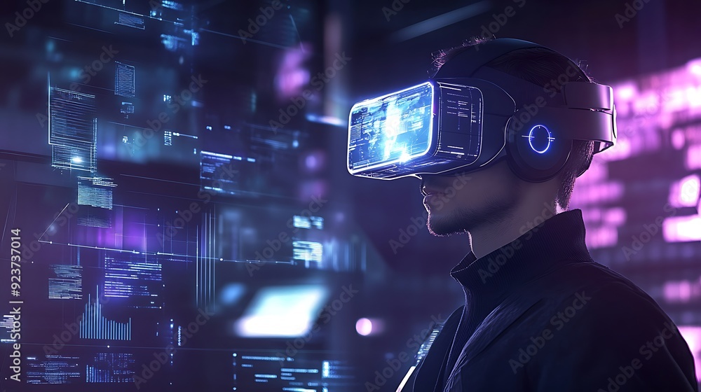 High-tech virtual reality science lab with AI-enhanced research ...