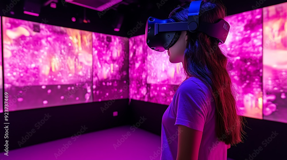 High-tech virtual reality science lab with AI-enhanced research ...