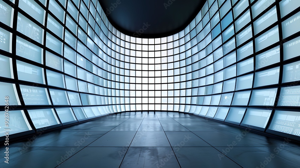 Curved LED Wall: A futuristic and minimalist design concept featuring a ...