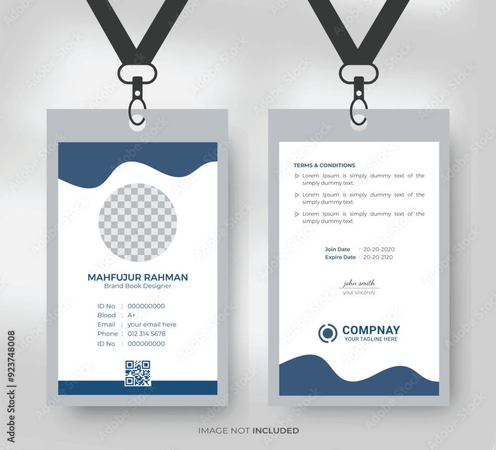 Professional and Minimal Business ID Card Design with Vector Elements ...