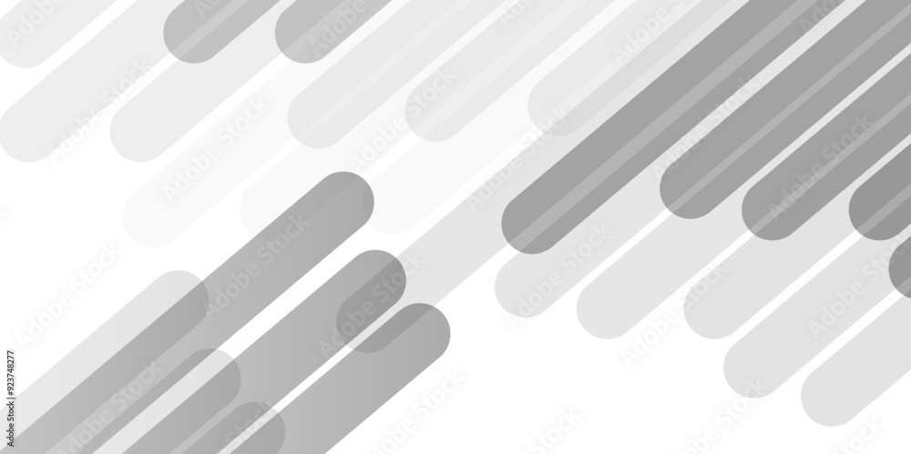 Abstract mono chrome composition of white volume bars, straight ...