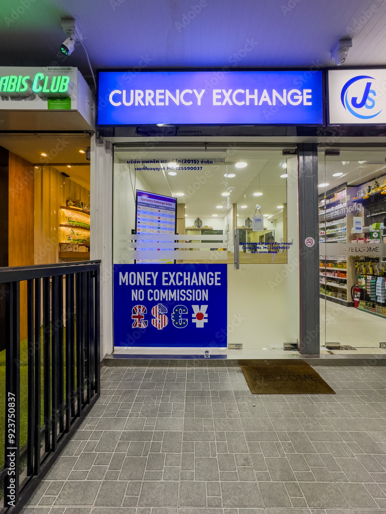 Wednesday 7 August 2024 Money Currency Exchange Booth on Sukhumvit Rd ...