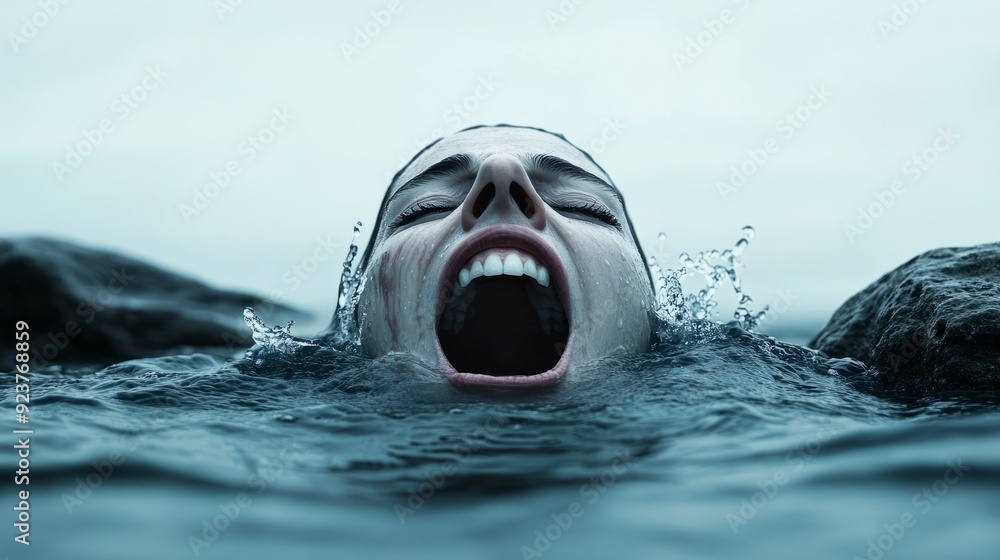 Drowning in Despair: A chilling depiction of a woman's desperate cry ...