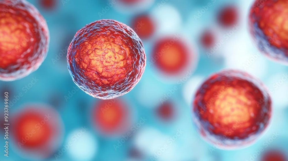 Stem cells being cultured in a lab, with a focus on the vibrant ...