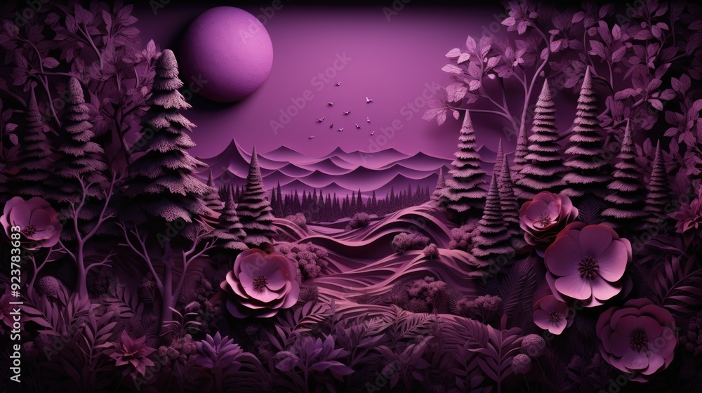 Black background stylish forest wallpaper 4k dark purple background ...