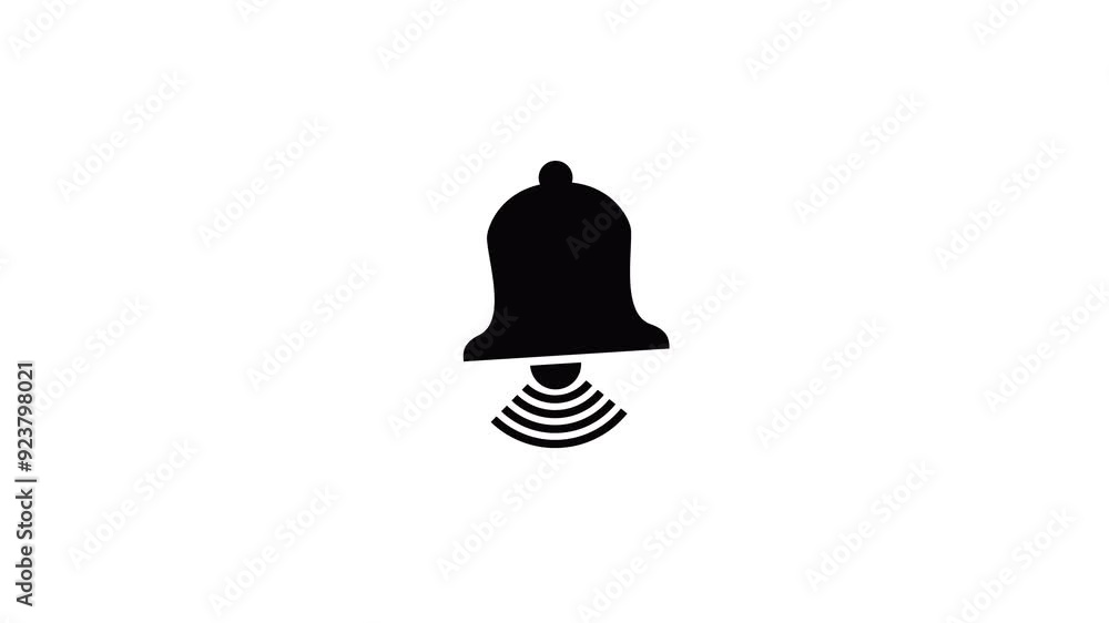 Bell icon. Bell ringing sign. Alarm concept, micro animation, cartoon ...