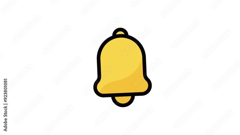 Bell icon. Bell ringing sign. Alarm concept, micro animation, cartoon ...