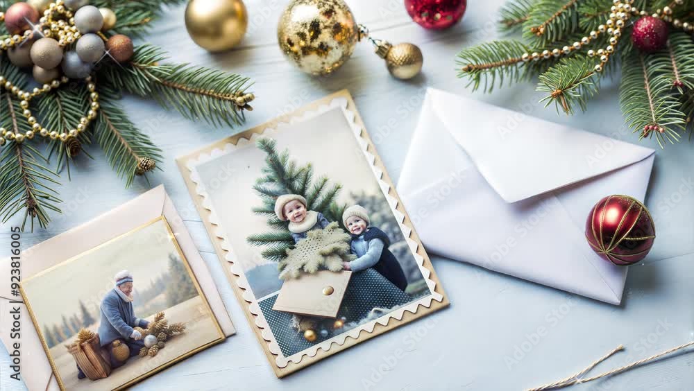 Retro Video Background with Vintage Photos and Greeting Cards ...