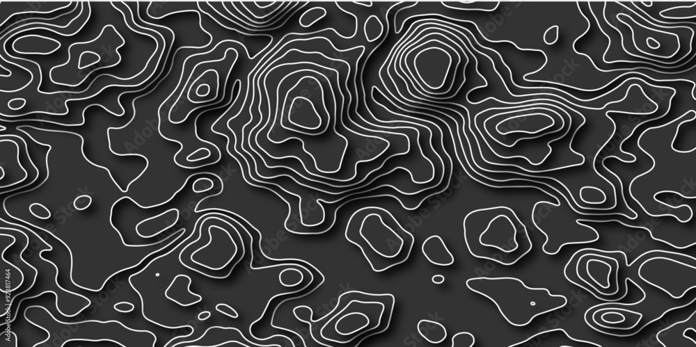Abstract topographic map background geographic line map with elevation ...