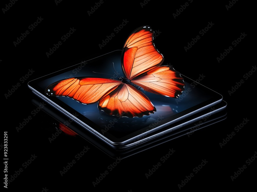 The design illustrates the folding smartphone on the longer side and ...