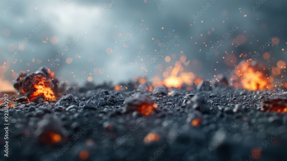 Intense lava and fire background with seamless texture, volcanic rock ...